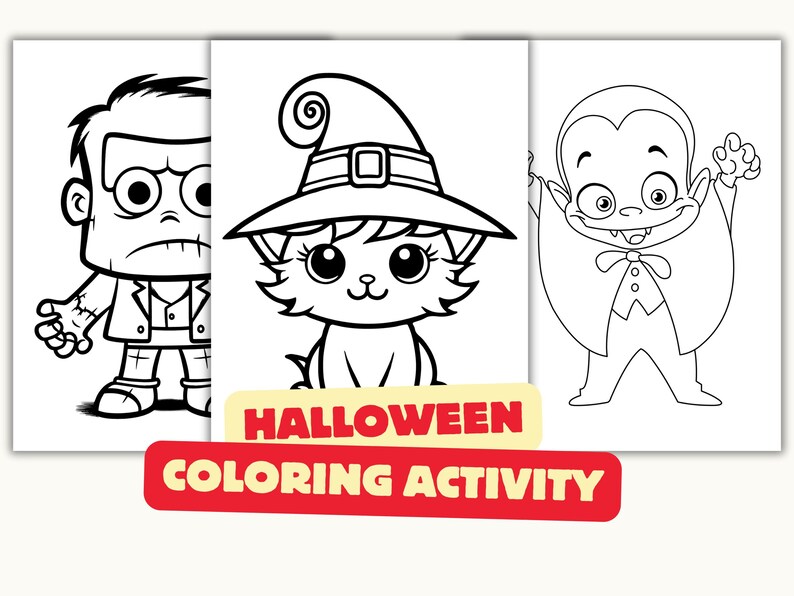 35 Pages Halloween Coloring | Halloween Holiday Printable Worksheets ...