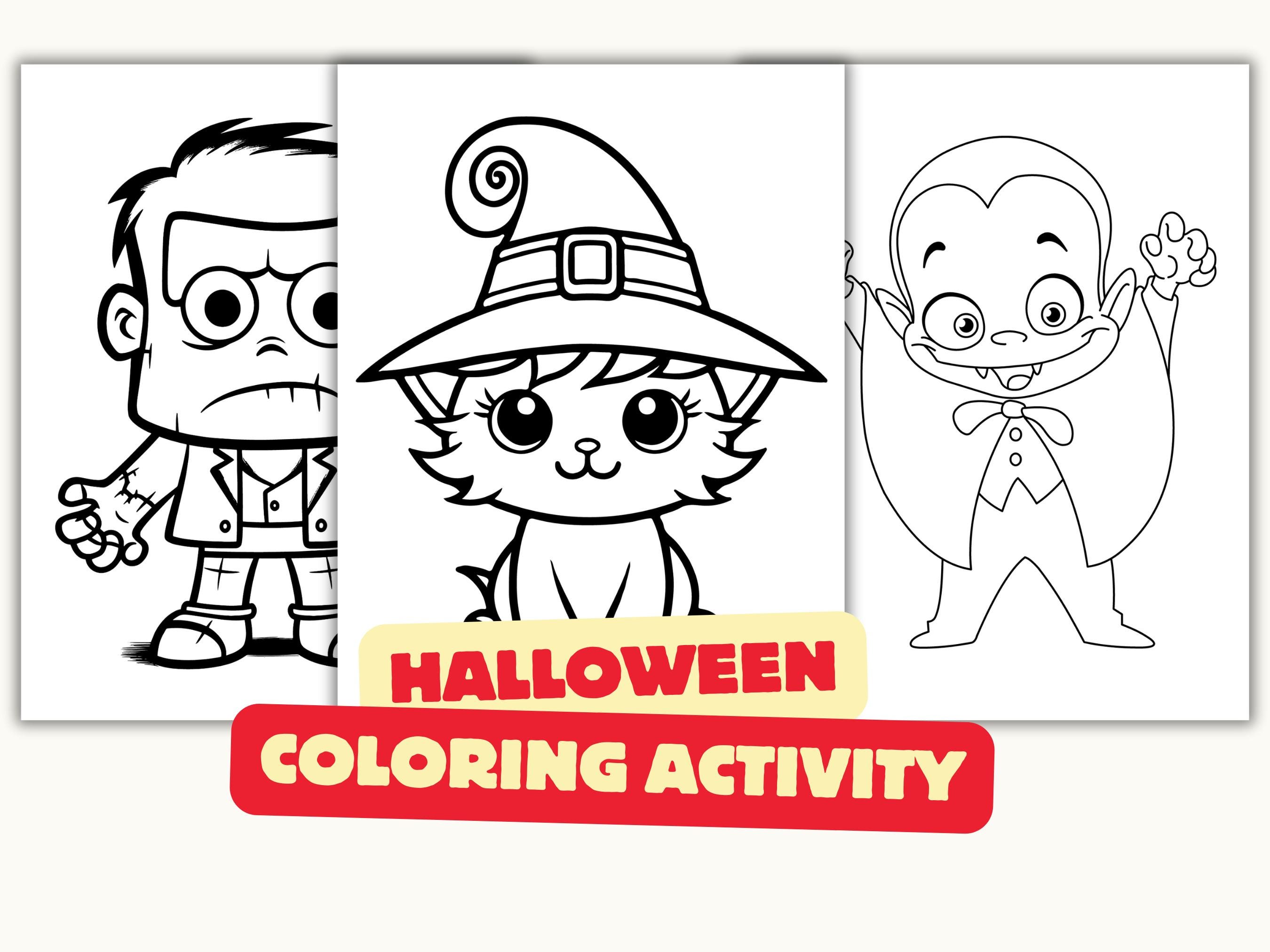 35 Pages Halloween Coloring | Halloween Holiday Printable Worksheets ...