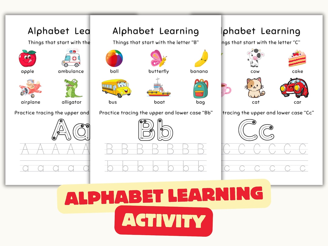 26 Pages Alphabet Worksheet -printable - Tracing Activity, Alphabet ...