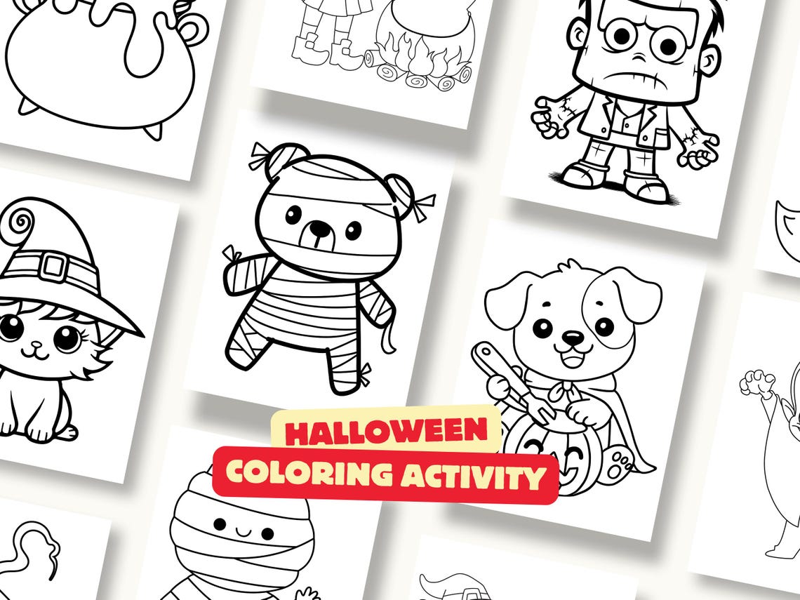 35 Pages Halloween Coloring | Halloween Holiday Printable Worksheets ...
