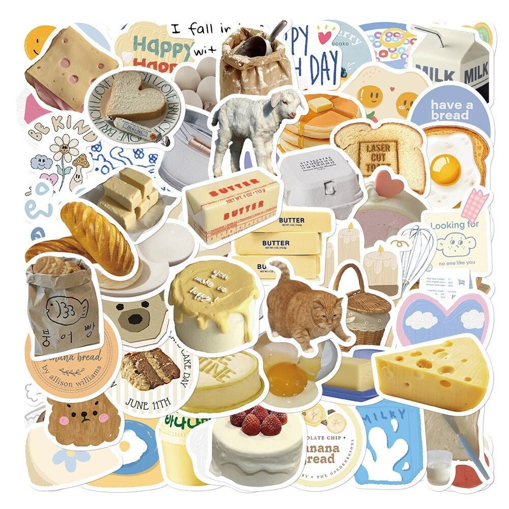 Yellow Assorted Aesthetic Stickers Vinyl Sticker Pack Cute Stickers ...