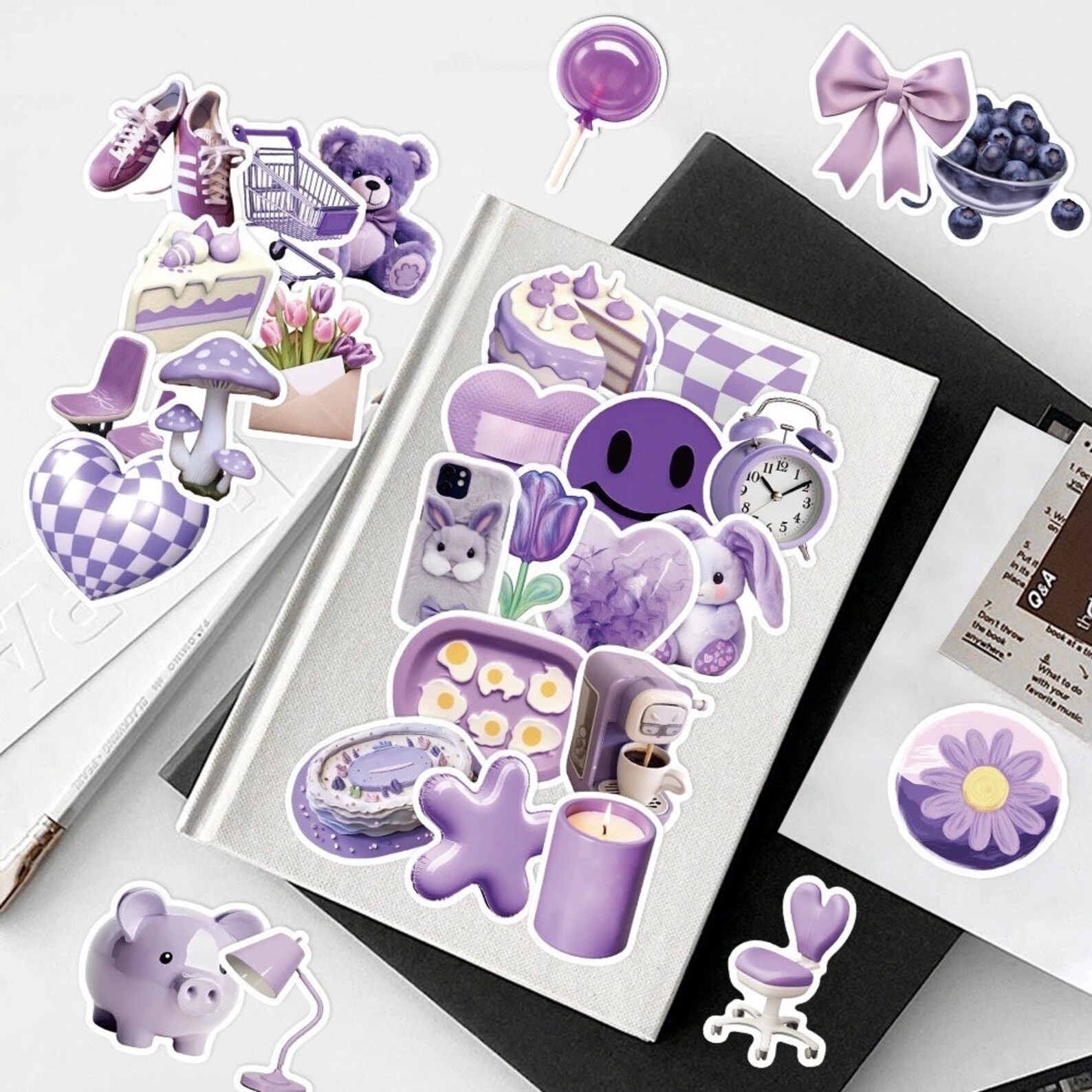 Purple Assorted Aesthetic Stickers Vinyl Sticker Pack Lifestyle - Etsy