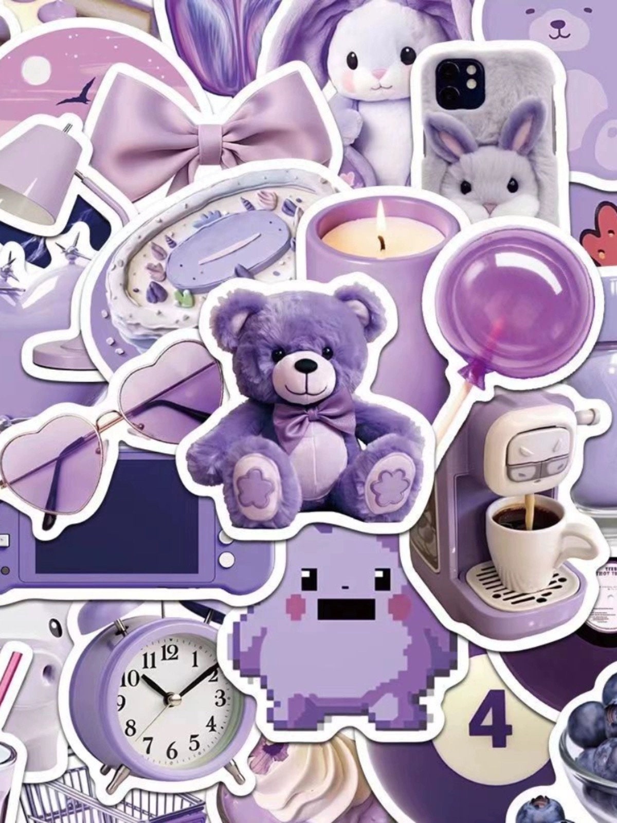 Purple Assorted Aesthetic Stickers Vinyl Sticker Pack Lifestyle - Etsy