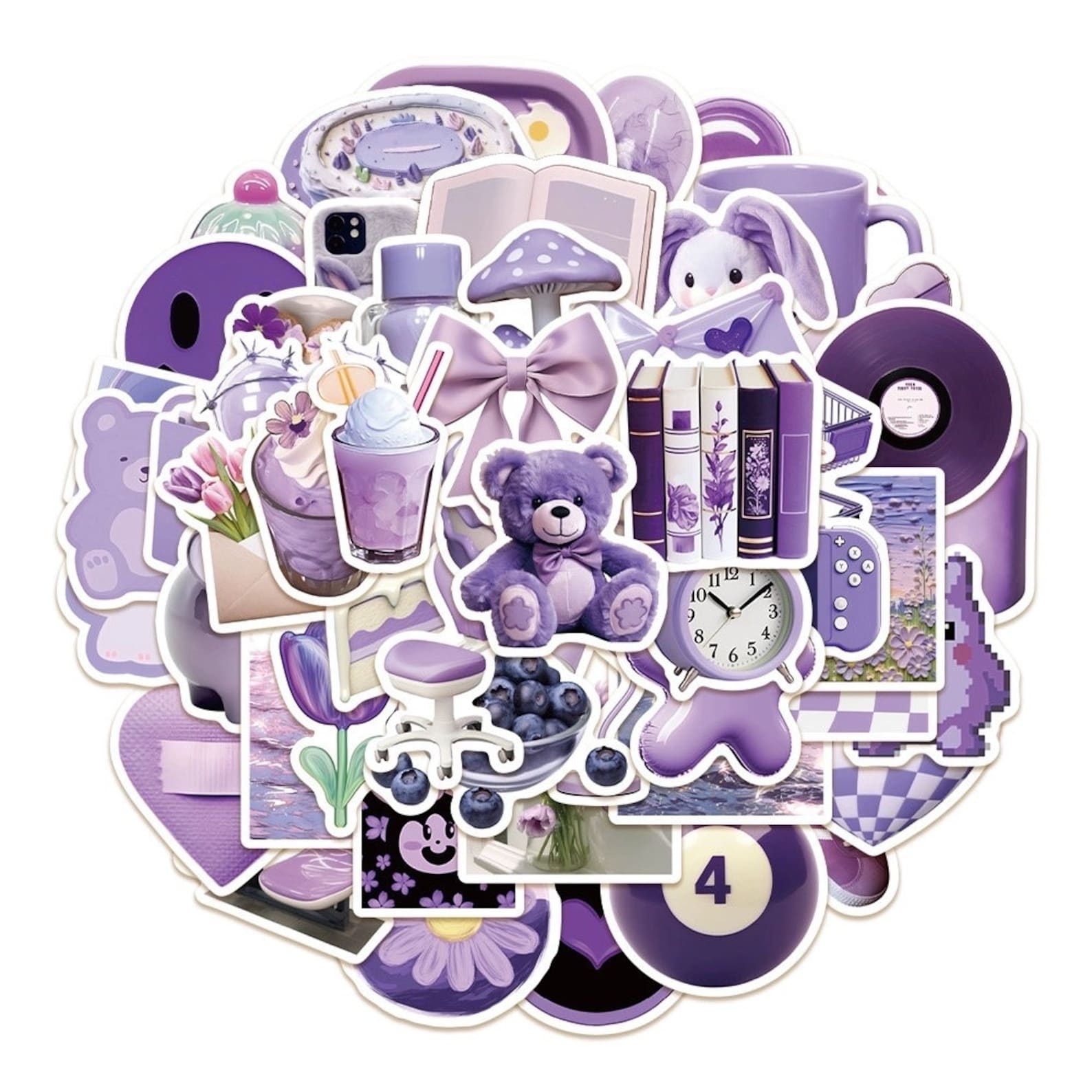 Purple Assorted Aesthetic Stickers Vinyl Sticker Pack Lifestyle - Etsy