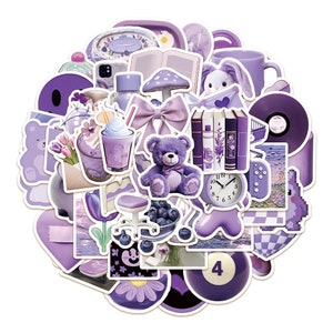 Purple Assorted Aesthetic Stickers Vinyl Sticker Pack Lifestyle - Etsy