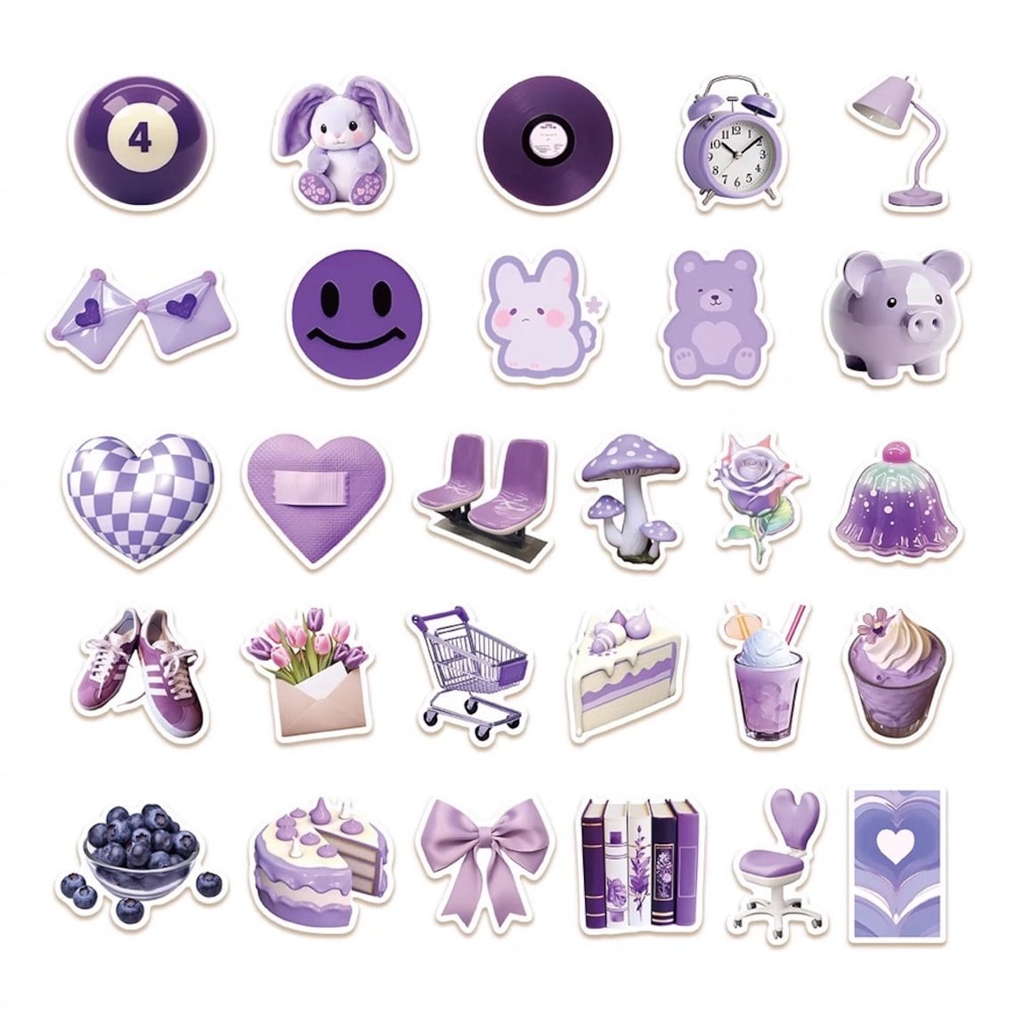 Purple Assorted Aesthetic Stickers Vinyl Sticker Pack Lifestyle - Etsy