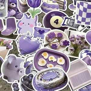 Purple Assorted Aesthetic Stickers Vinyl Sticker Pack Lifestyle - Etsy