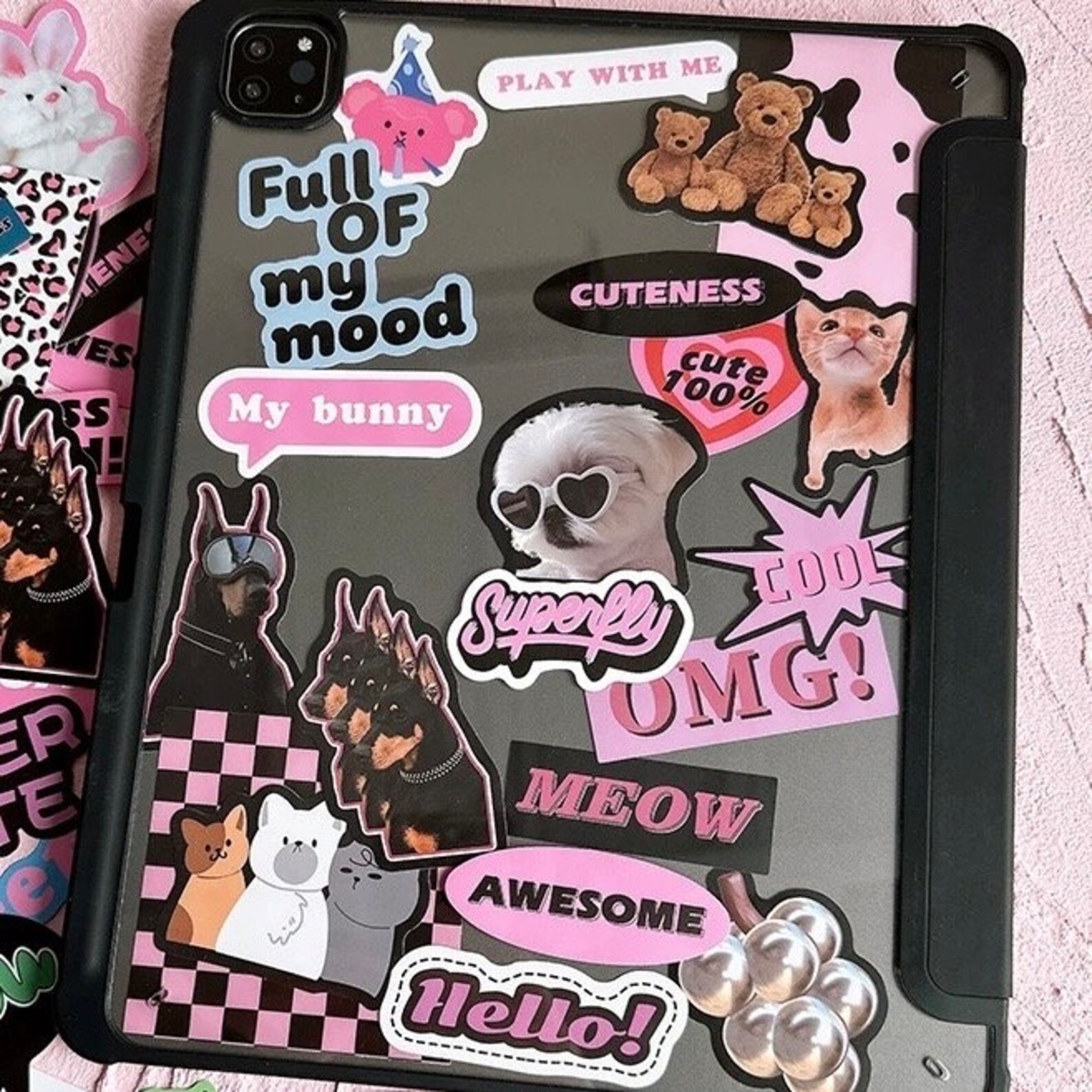 Dark Cool Pink Assorted Aesthetic Stickers Vinyl Sticker Pack Lifestyle ...