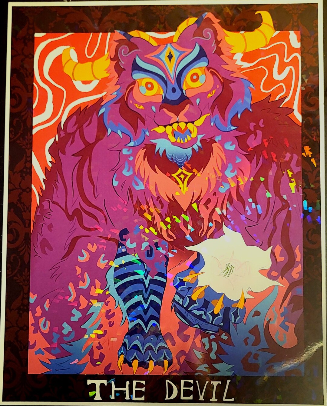 THE DEVIL Tarot Card Holographic Art Print 11 X 14 - Etsy