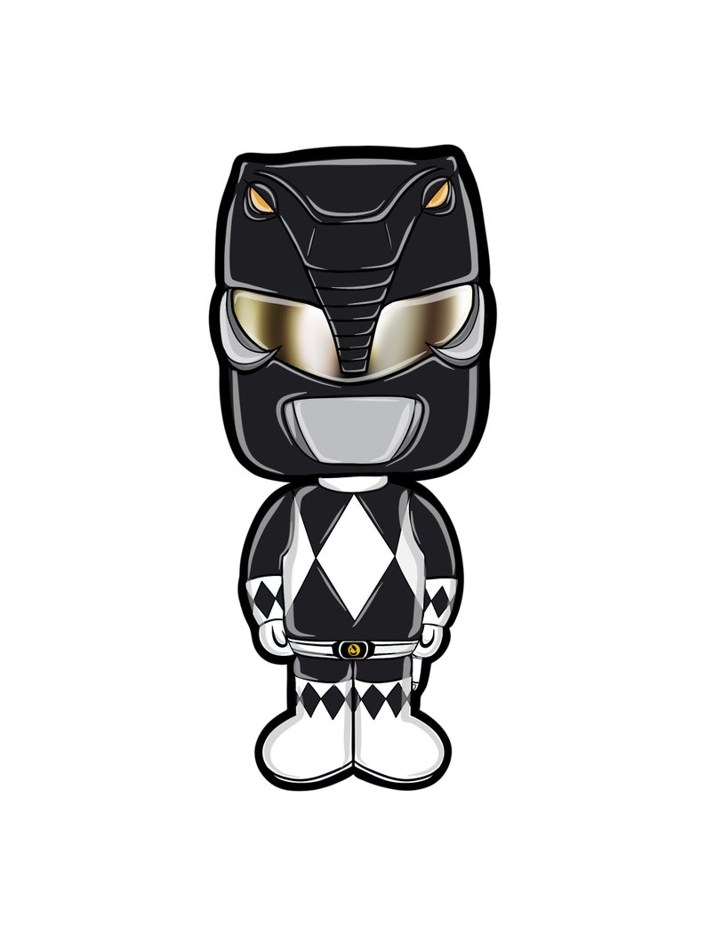 Black Power Ranger Chibi Sticker 40 - Etsy