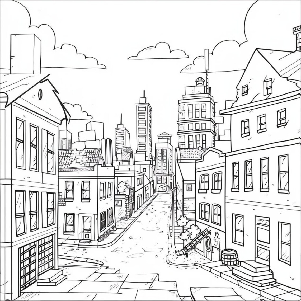 Drawings of Cities and Towns - Etsy