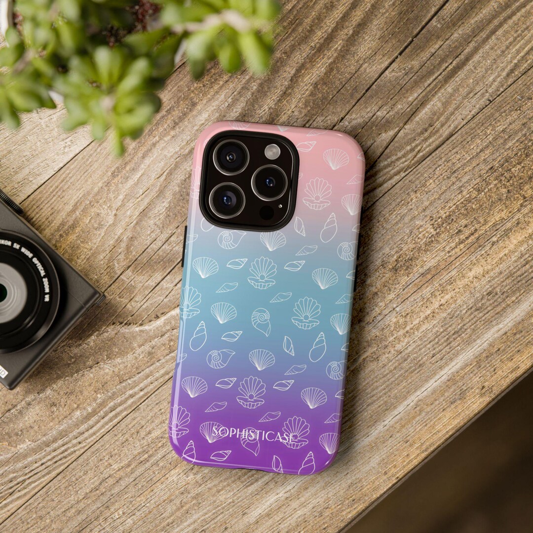 Seashell Society in Pink Blue & Purple Sunset - Drop Proof Protective ...