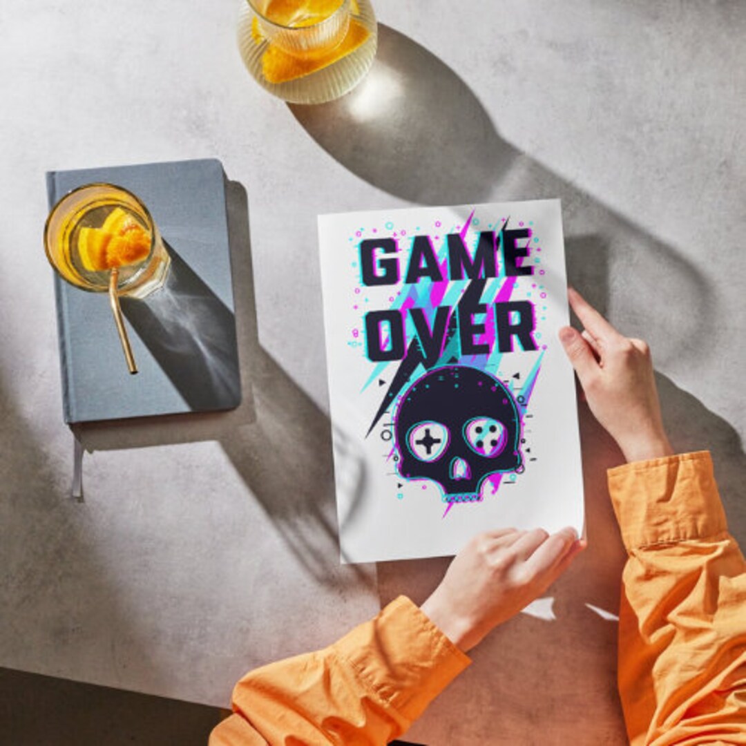 Game Over Digital Art PNG Download - Etsy