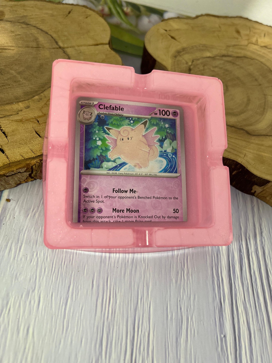 Epoxy Ashtray With a Pokémon Card Clefable Handmade and Designed in ...