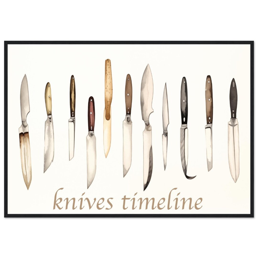 Chef Gift Idea, Knives Timeline Poster, Digital Download, Kitchen Wall ...