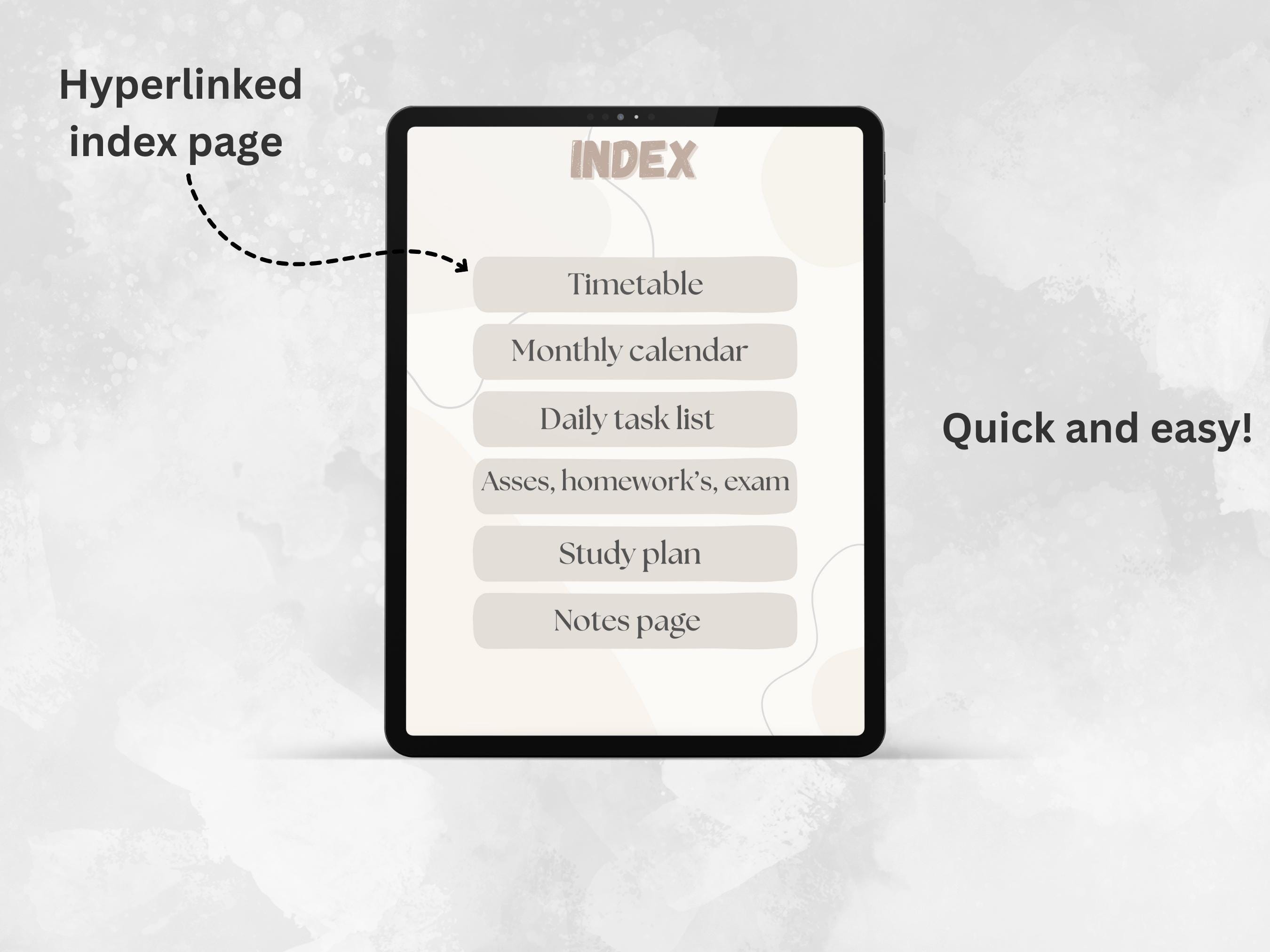 Student Digital Planner, Undated Calendar, Study Schedule, Academic ...