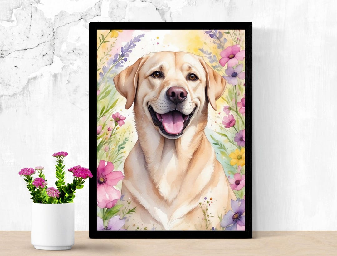 Yellow Lab Wall Art Printable | Instant Download Dog Portrait ...