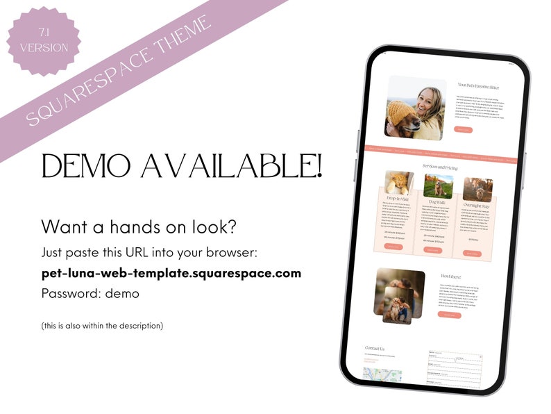 Pet Sitter Website Template, Customizable Squarespace 7.1 Theme for Dog ...