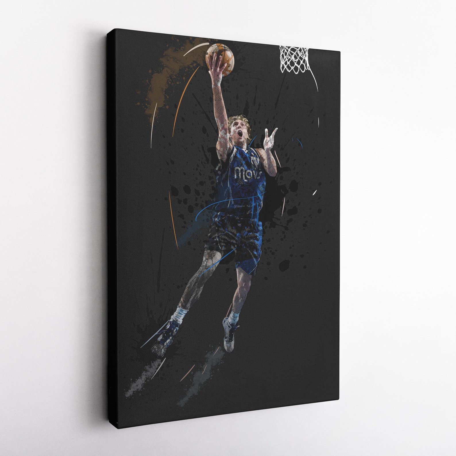 Dirk Nowitzki Art Dallas Mavericks NBA Wall Art Home Decor Hand Made ...