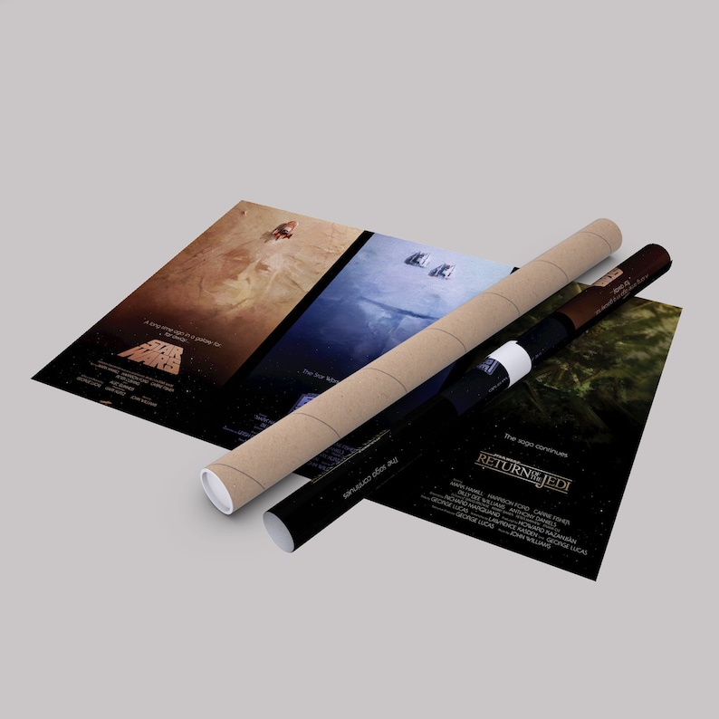 Star Wars Trilogy Poster Canvas Unique Design Wall Art Print Hand Made ...
