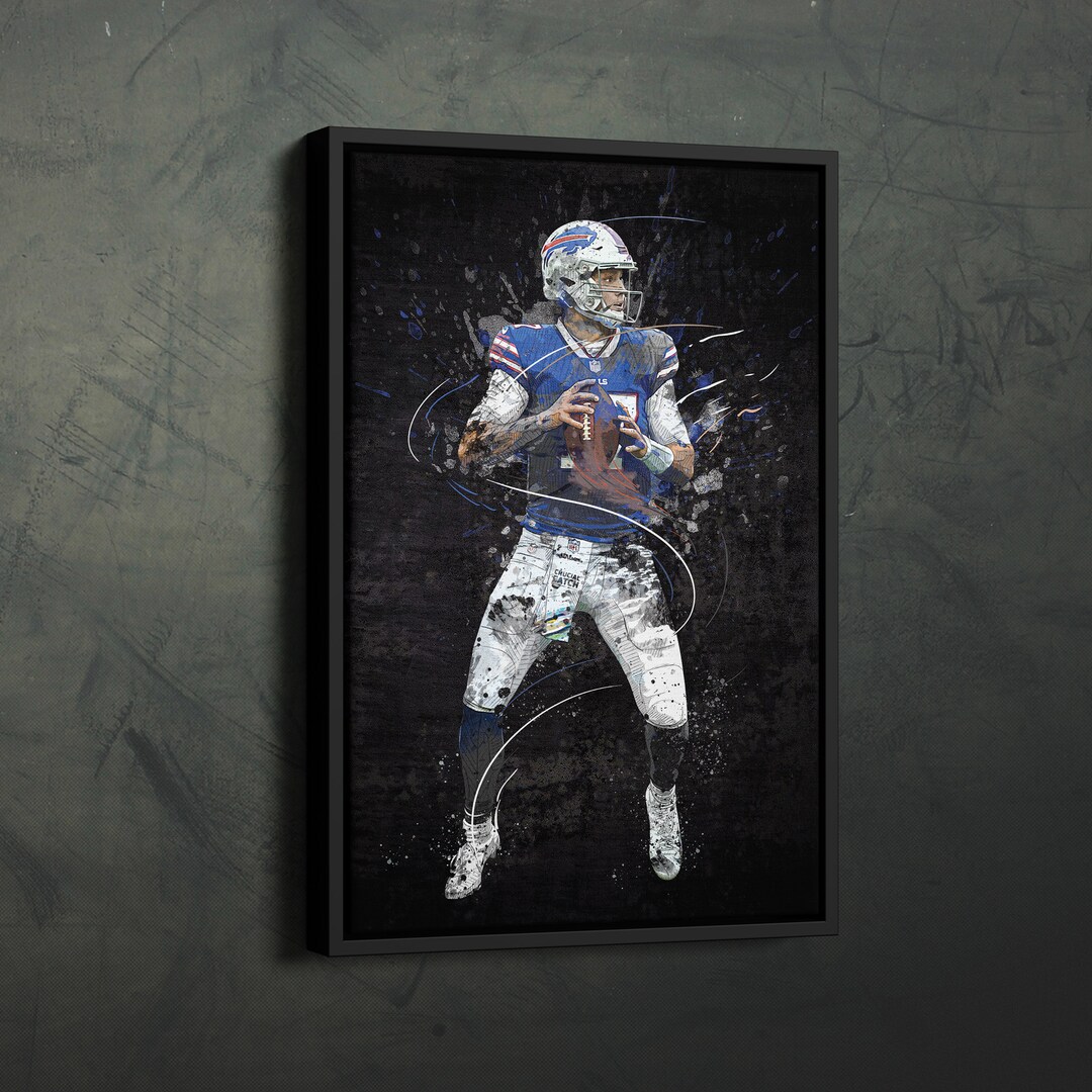 Josh Allen Art Buffalo Bills NFL Wall Art Home Decor Hand Made Poster ...