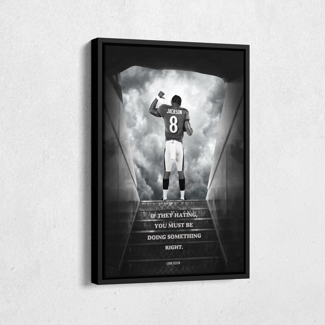 Lamar Jackson Quote Poster Baltimore Ravens Black and White Canvas ...