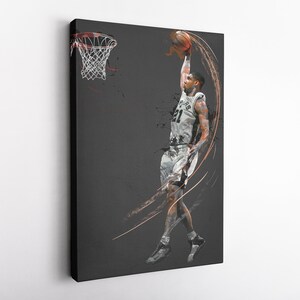 Tim Duncan Art Dunk San Antonio Spurs NBA Wall Art Home Decor Hand Made ...
