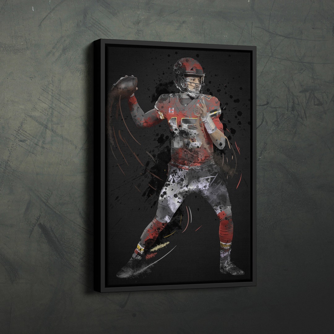 Patrick Mahomes Art Kansas City Chiefs NFL Wall Art Home Decor Hand ...
