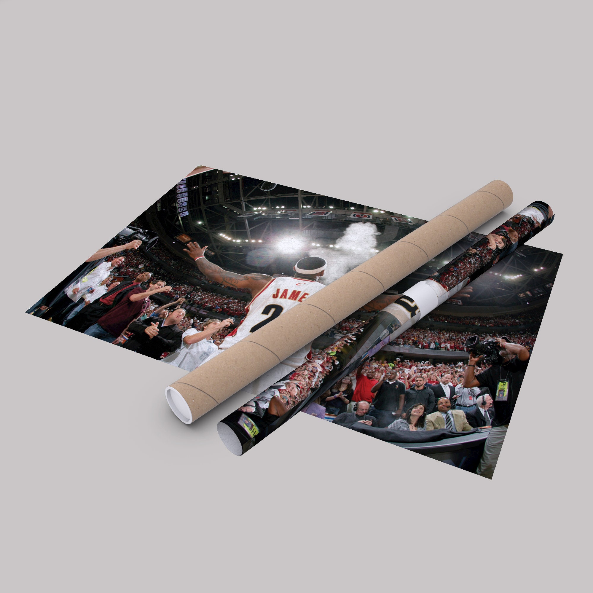 Lebron James Facing Crowd Poster Cleveland Cavaliers Basketball Canvas ...