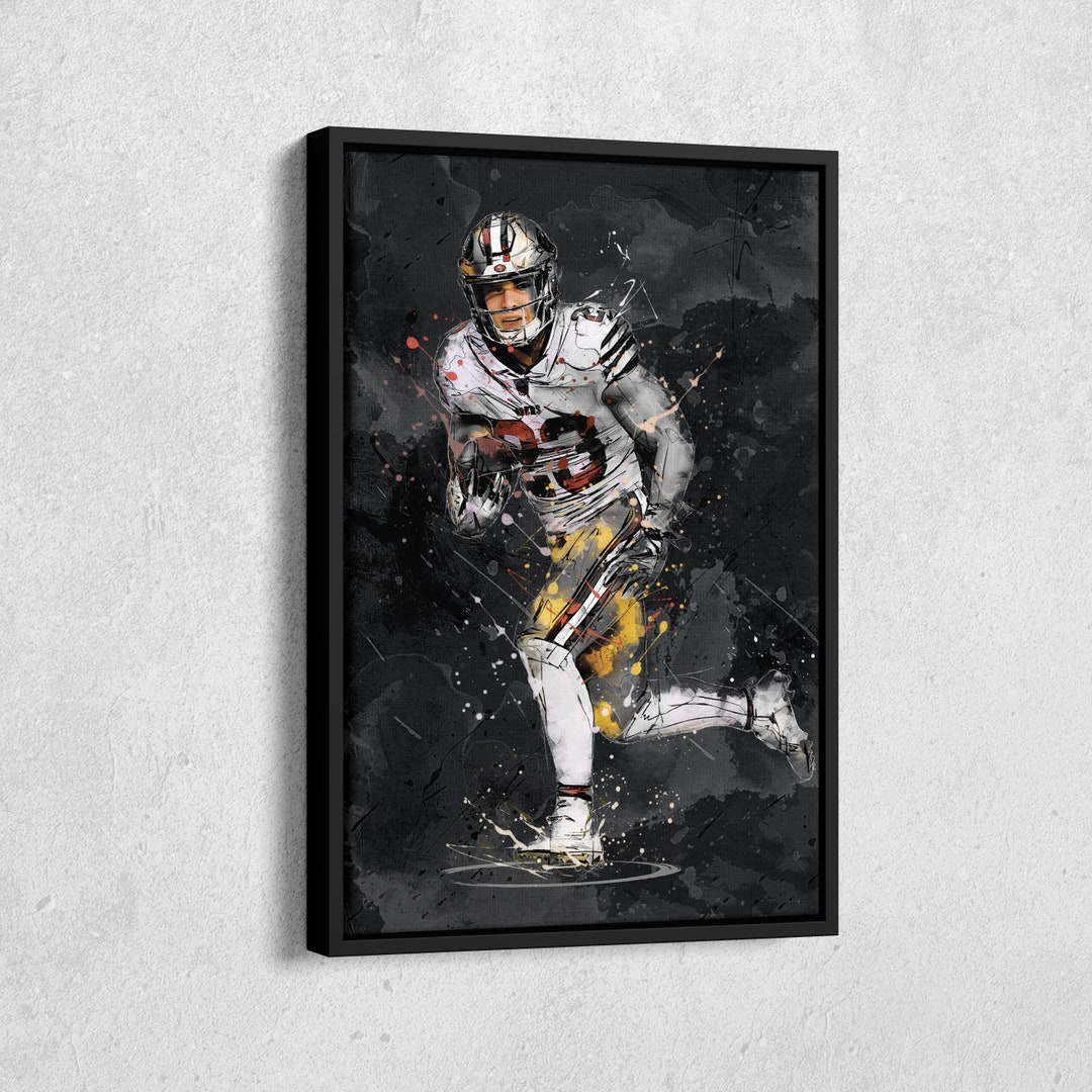 Christian Mccaffrey Art San Francisco 49ers NFL Canvas Wall Art Home ...