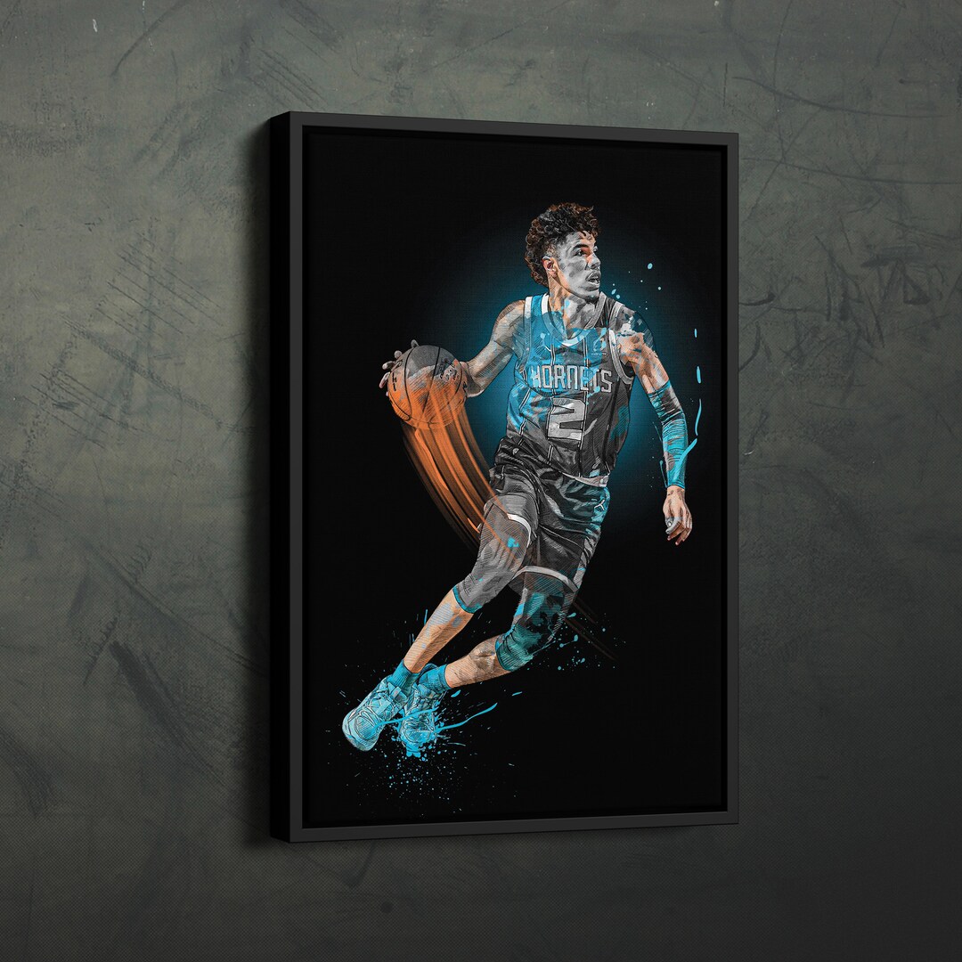Lamelo Ball Art Charlotte Hornets NBA Wall Art Home Decor Hand Made ...