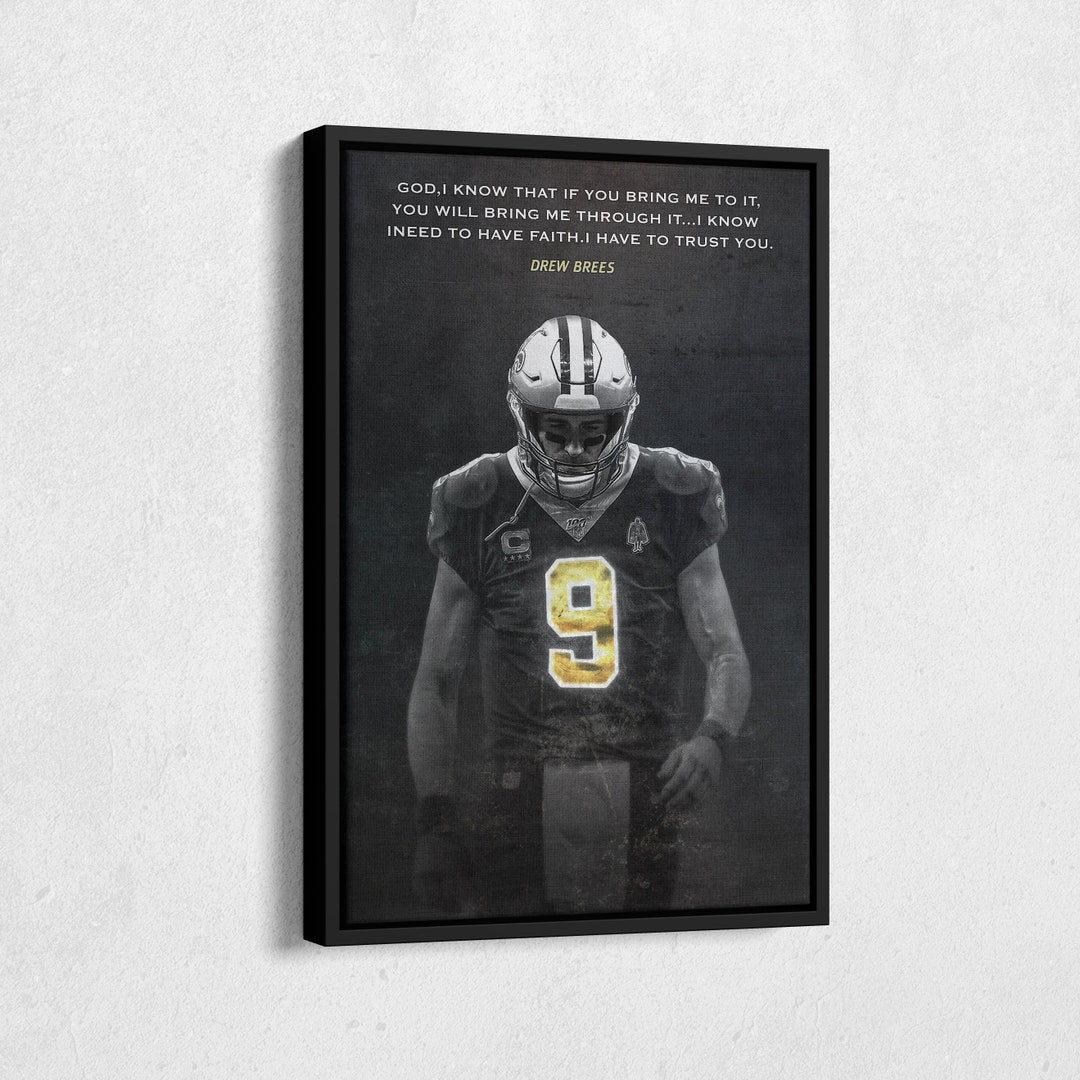 Drew Brees Quote Poster New Orleans Saints Canvas Unique Design Wall ...