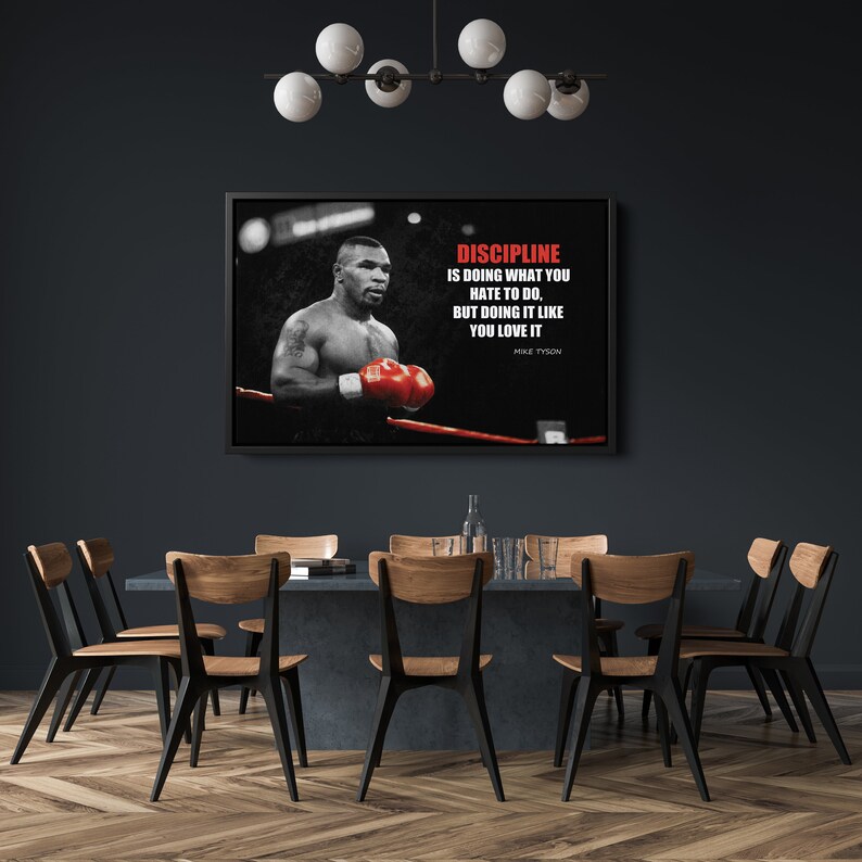 Iron Mike Tyson Quote Poster Boxing Canvas Unique Design Wall Art Print ...