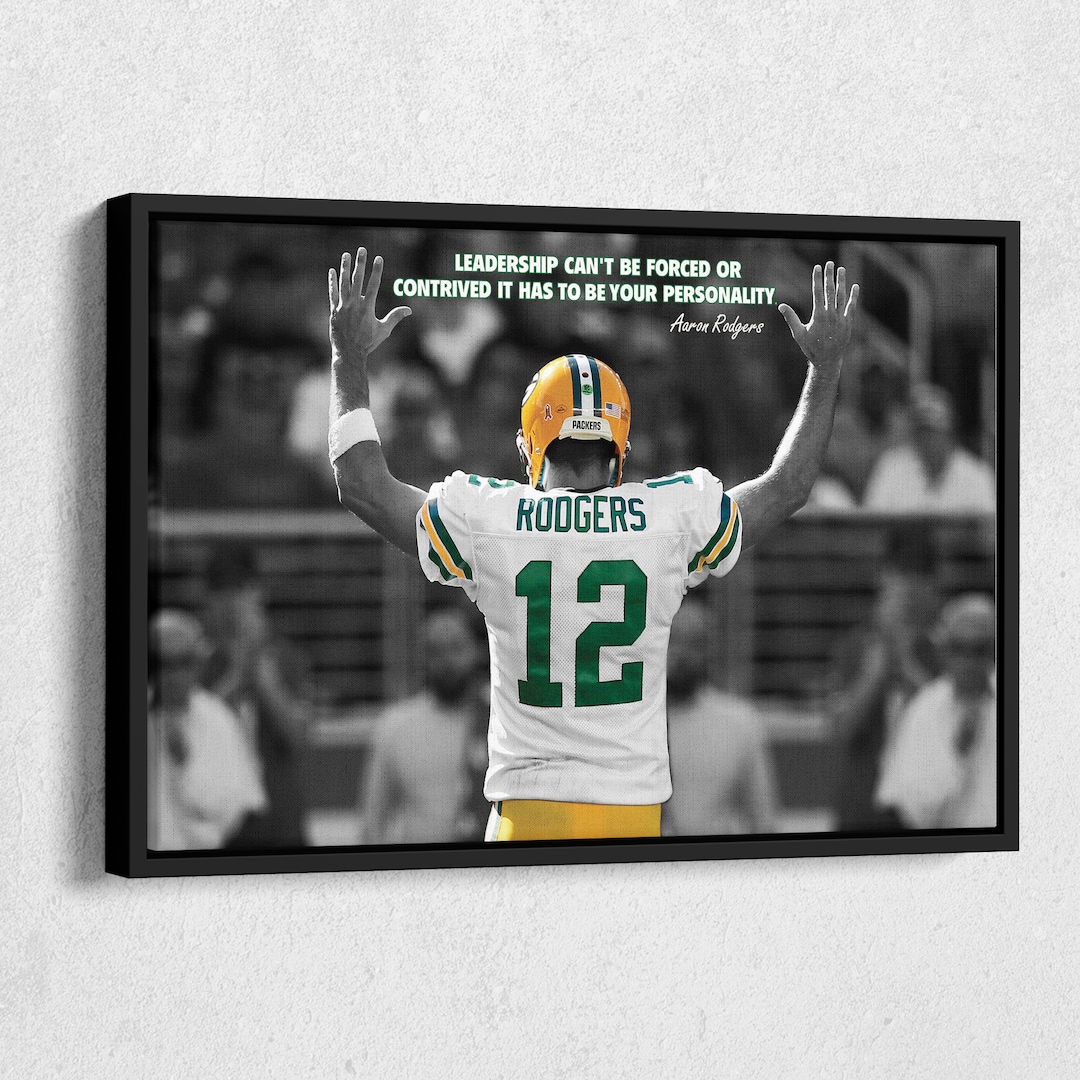 Aaron Rodgers Quote Poster Green Bay Packers Canvas Unique Design Wall ...