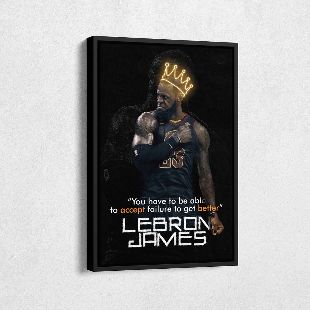 Lebron James Poster King Quote Cleveland Cavaliers Canvas Unique Design ...