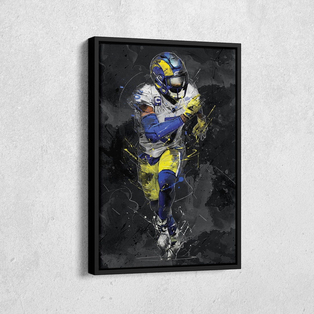 Jalen Ramsey Art Los Angeles Rams NFL Canvas Wall Art Home Decor Framed ...