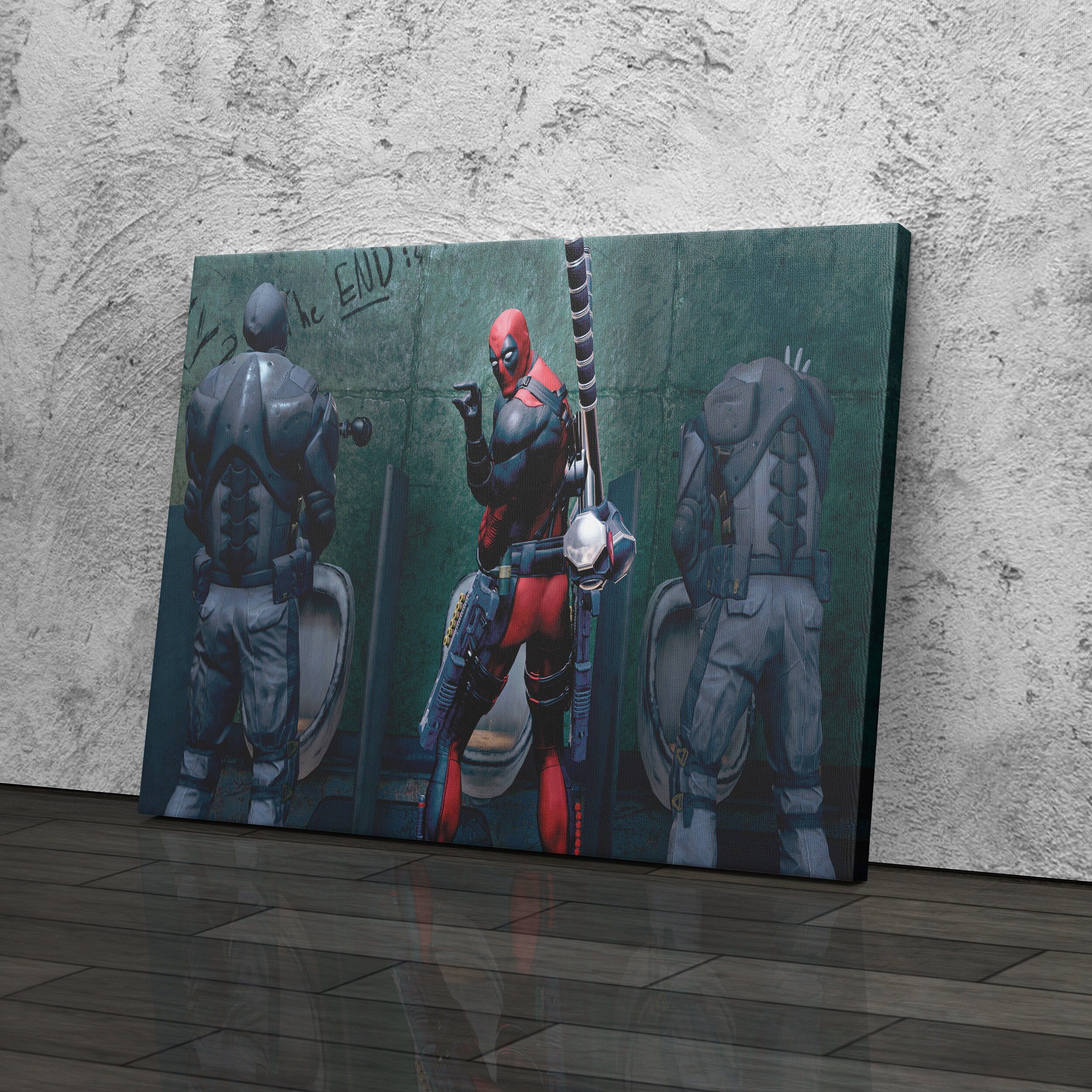 Deadpool Comparing Poster Marvel Comics Canvas Unique Design Wall Art ...