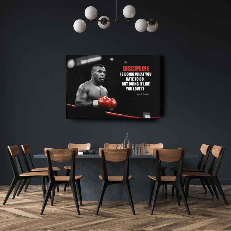 Iron Mike Tyson Quote Poster Boxing Canvas Unique Design Wall Art Print ...