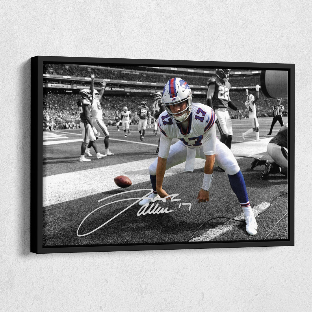 Josh Allen Autographed Poster Buffalo Bills Canvas Unique Design Wall ...