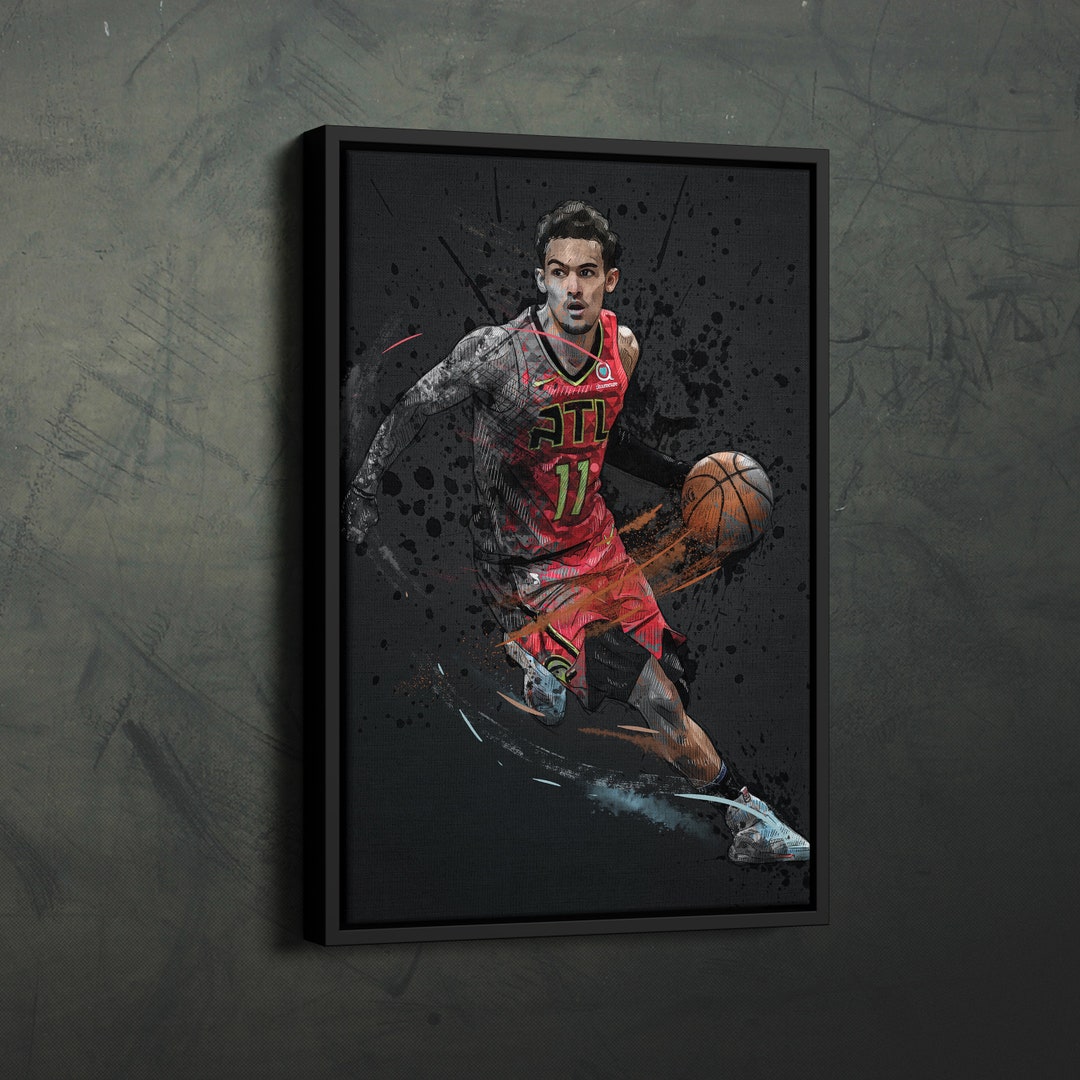 Trae Young Art Atlanta Hawks NBA Wall Art Home Decor Hand Made Poster ...