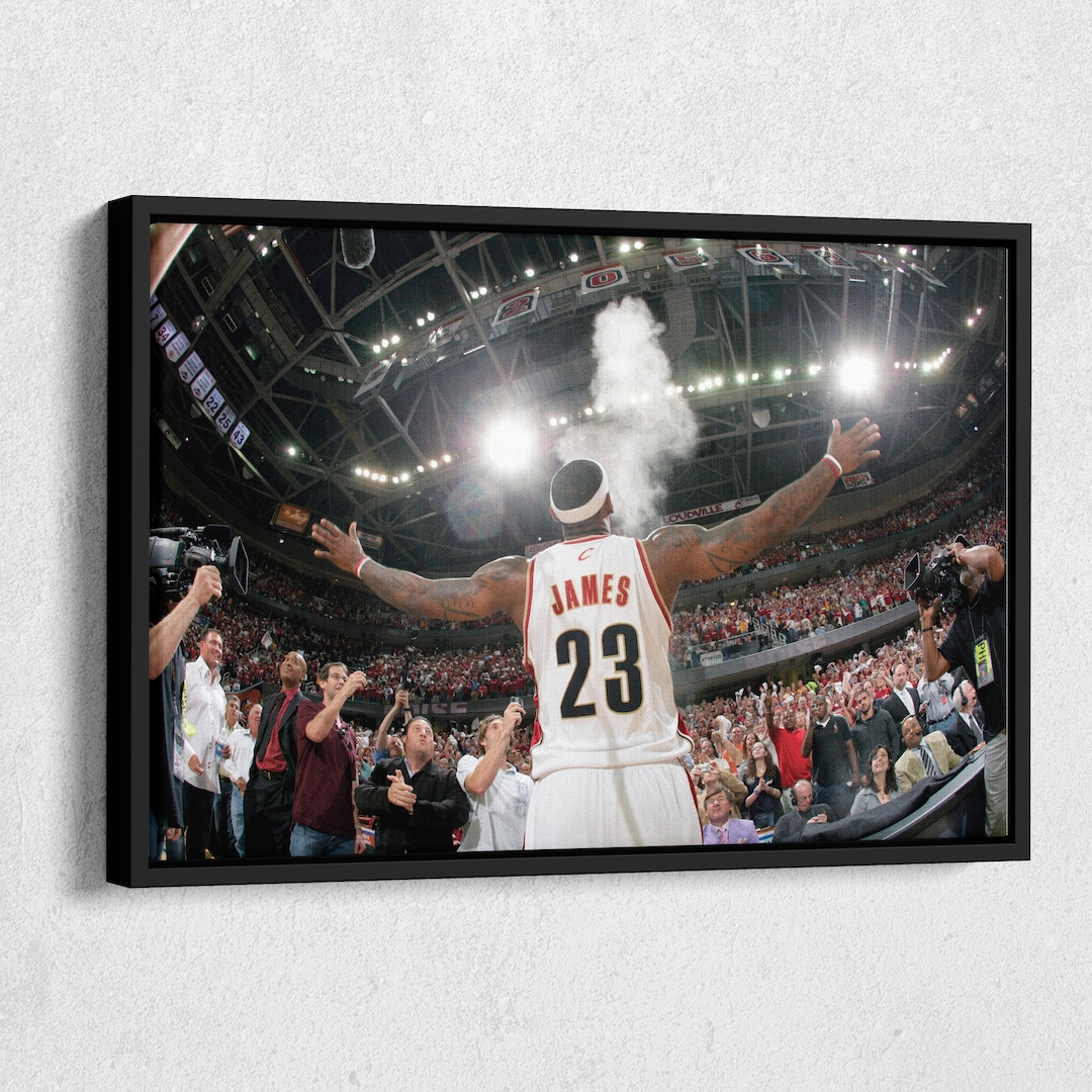 Lebron James Facing Crowd Poster Cleveland Cavaliers Basketball Canvas ...