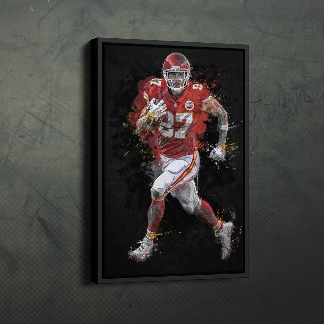 Travis Kelce Art Kansas City Chiefs NFL Wall Art Home Decor Hand Made ...