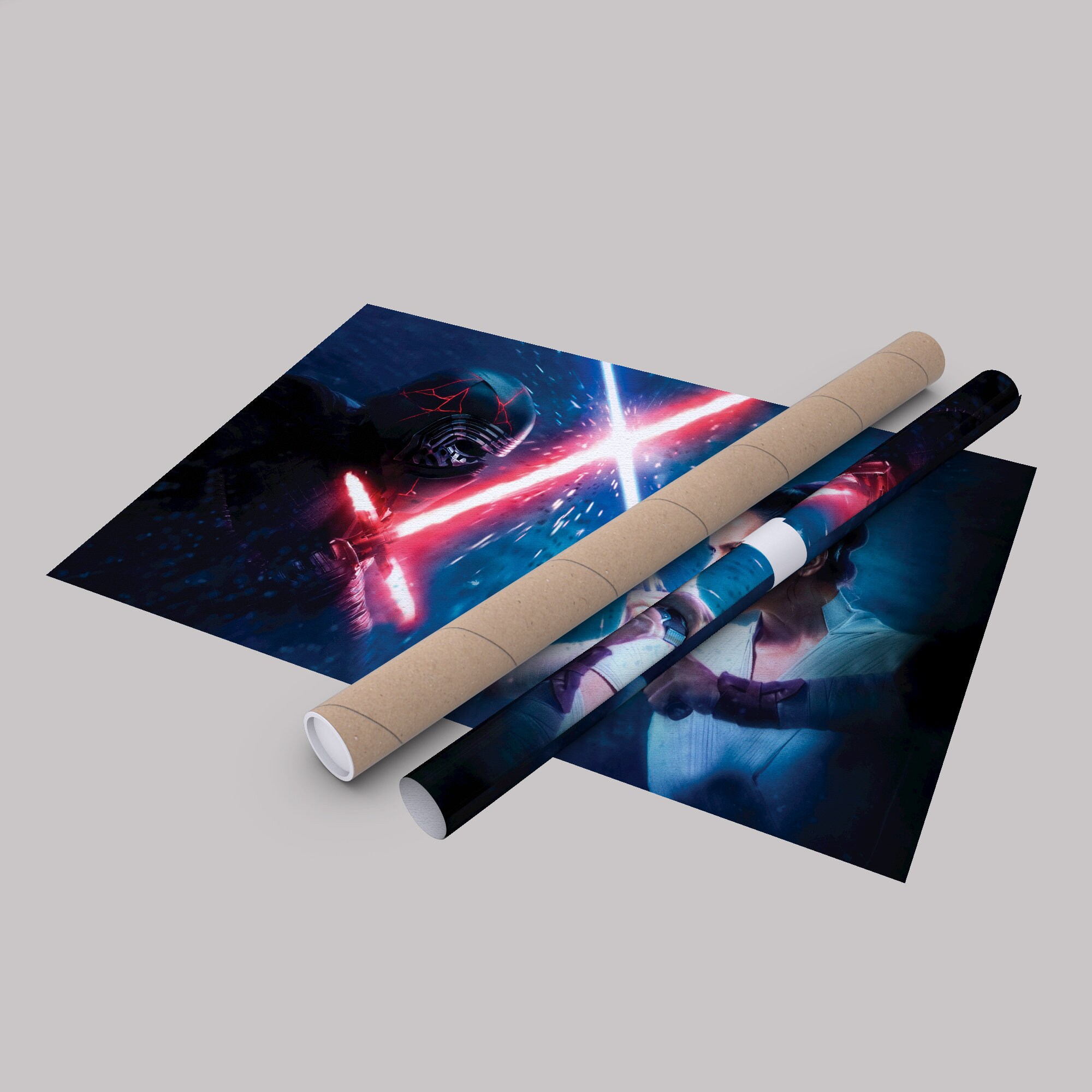 Kylo Ren Vs Rey Skywalker Poster Starwars Canvas Unique Design Wall Art ...