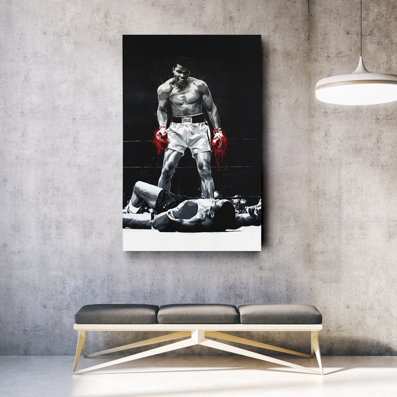 Muhammad Ali Vs Sonny Liston Art Poster Boxing Canvas Unique Design ...