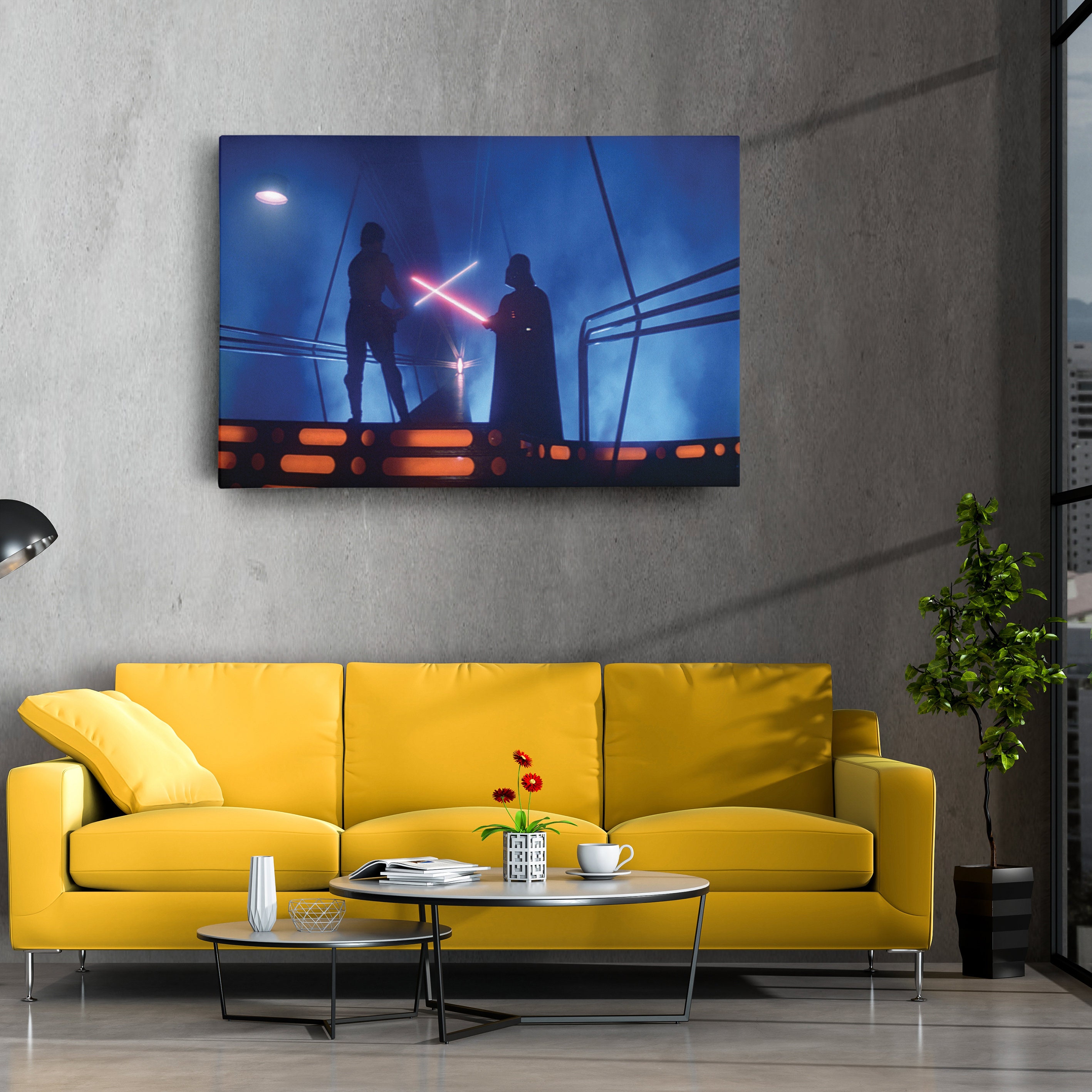 Luke Skywalker Vs Darth Vader Poster Starwars Canvas Unique Design Wall ...