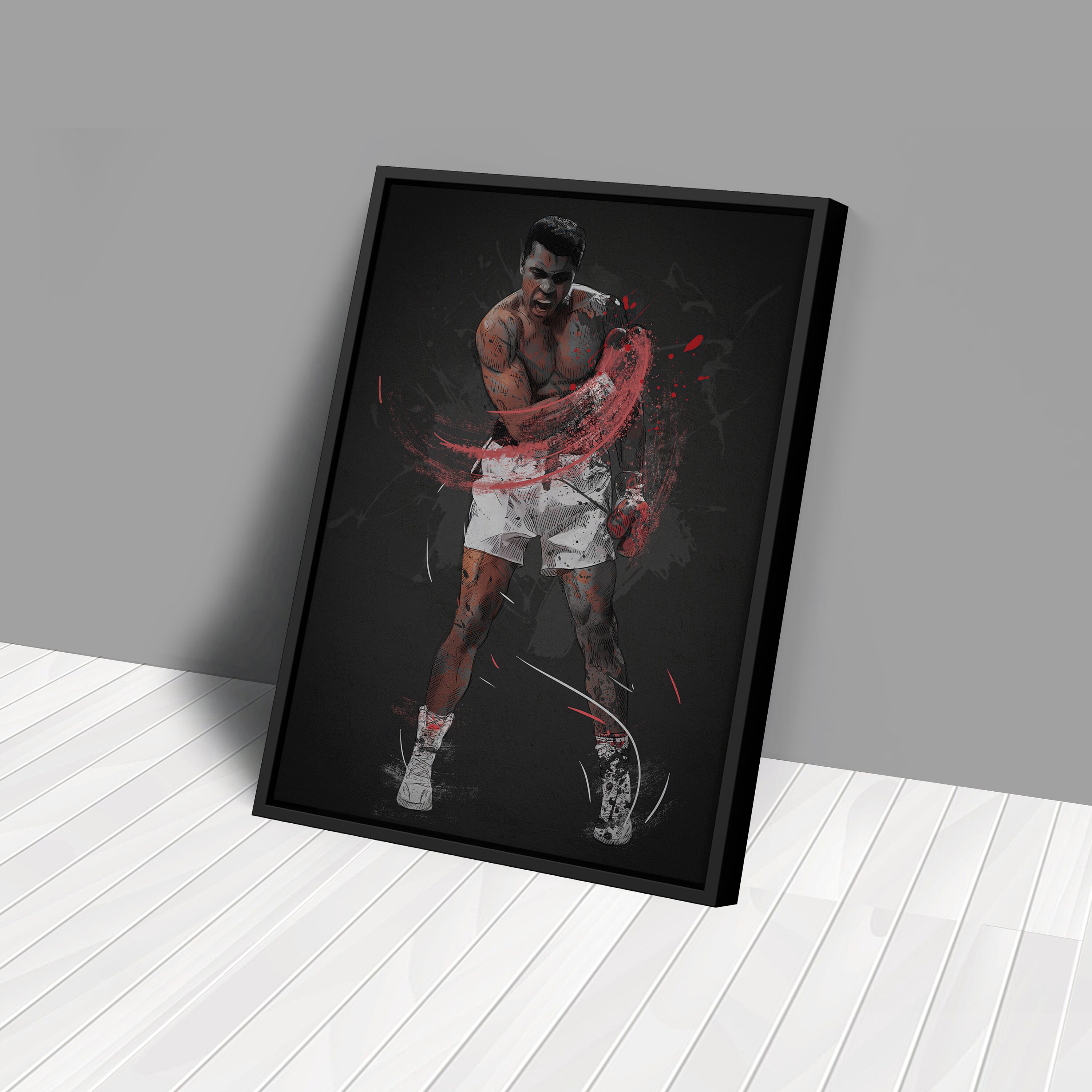 Muhammad Ali Art Boxing Wall Art Home Decor Hand Made Poster Canvas ...