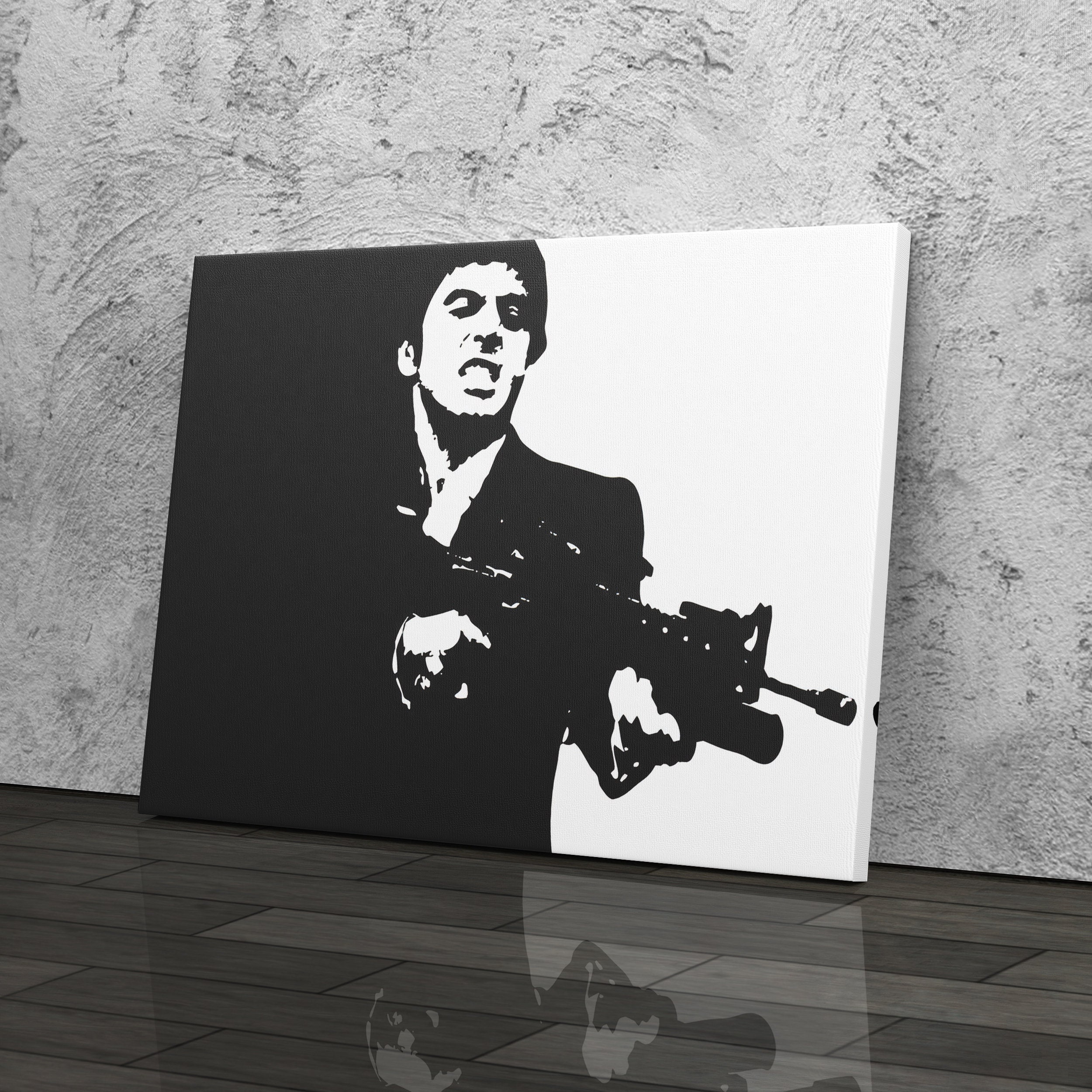 Scarface Black and White Poster Tony Montana Illustration Canvas Unique ...