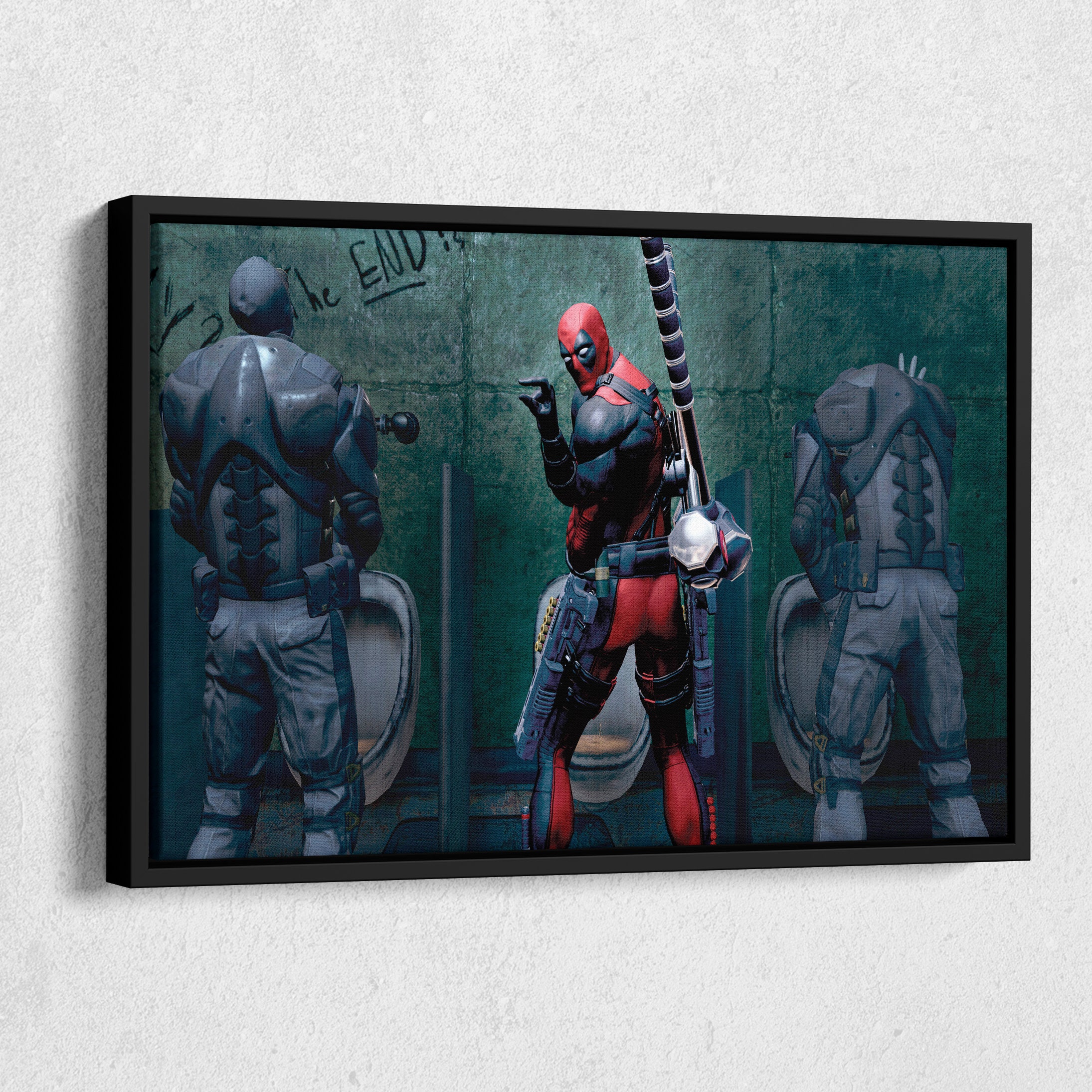 Deadpool Comparing Poster Marvel Comics Canvas Unique Design Wall Art ...