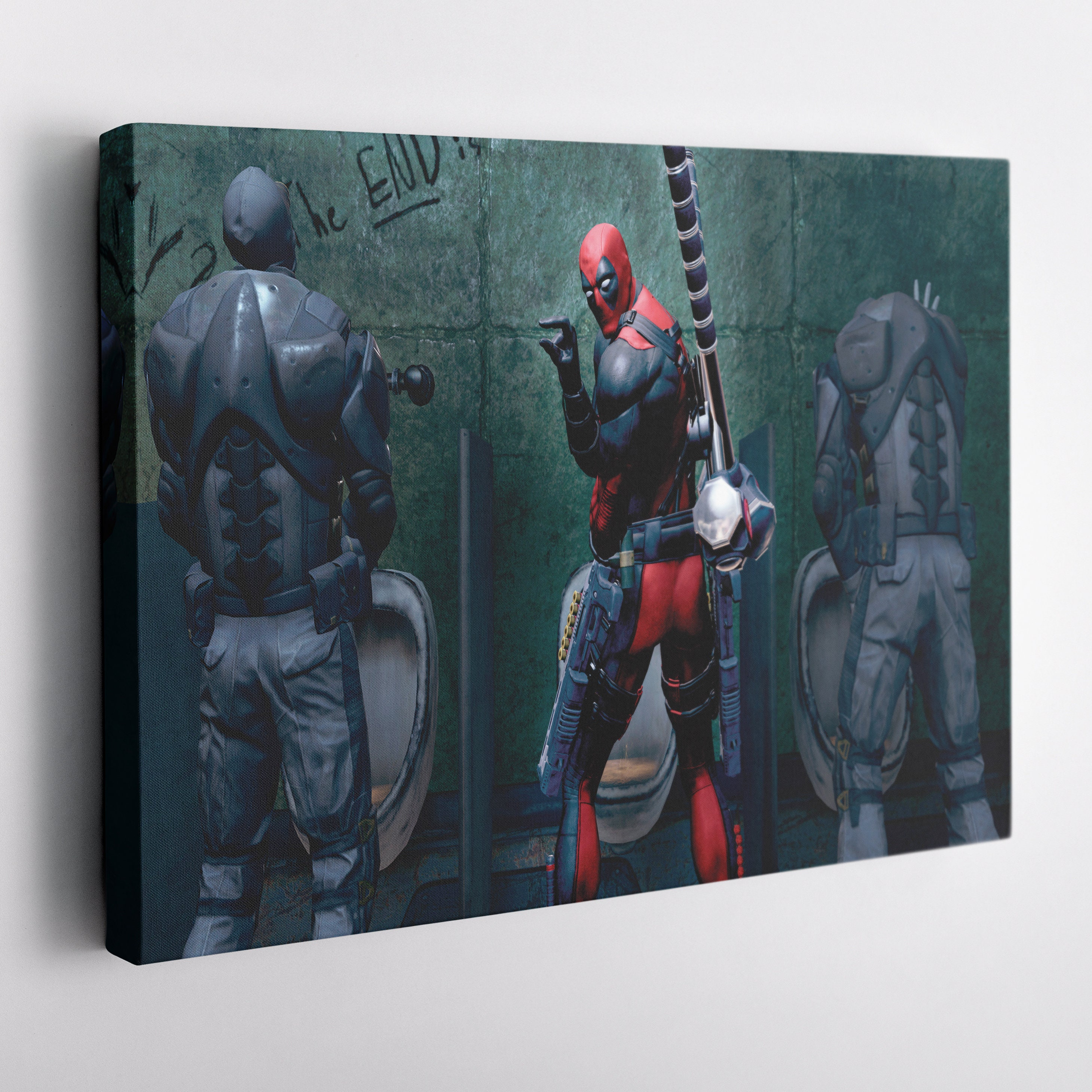 Deadpool Comparing Poster Marvel Comics Canvas Unique Design Wall Art ...