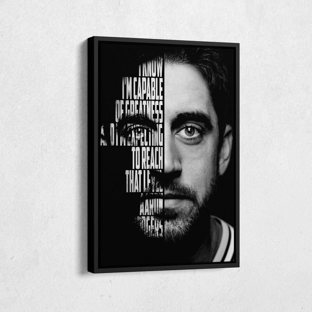 Aaron Rodgers Football Green Bay Packers Face Quote Canvas Unique ...